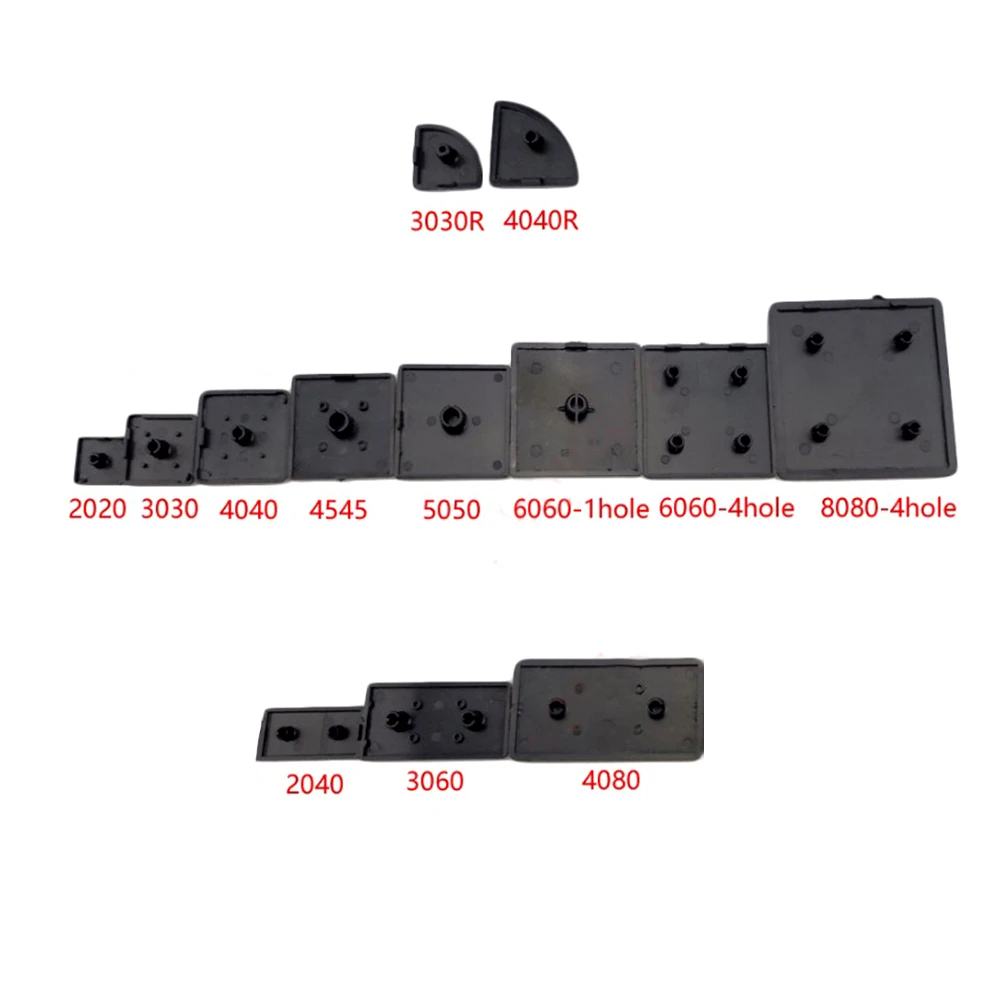 10PCS BLACK Nylon End Cap Cover Plate CNC 3D Printer Parts for EU ...