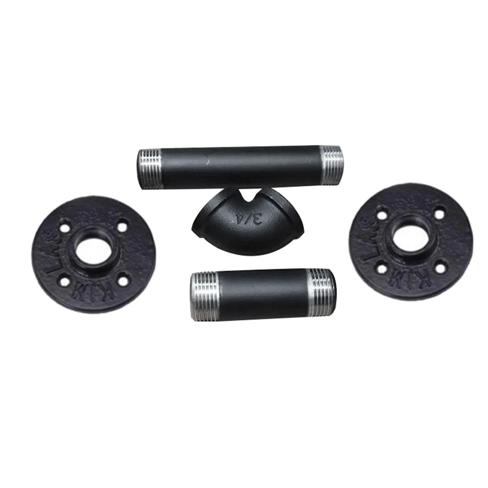 2 Sets Iron Pipe Flange Shelf Bracket Screw Fixed Wall Mounting Bracket ...
