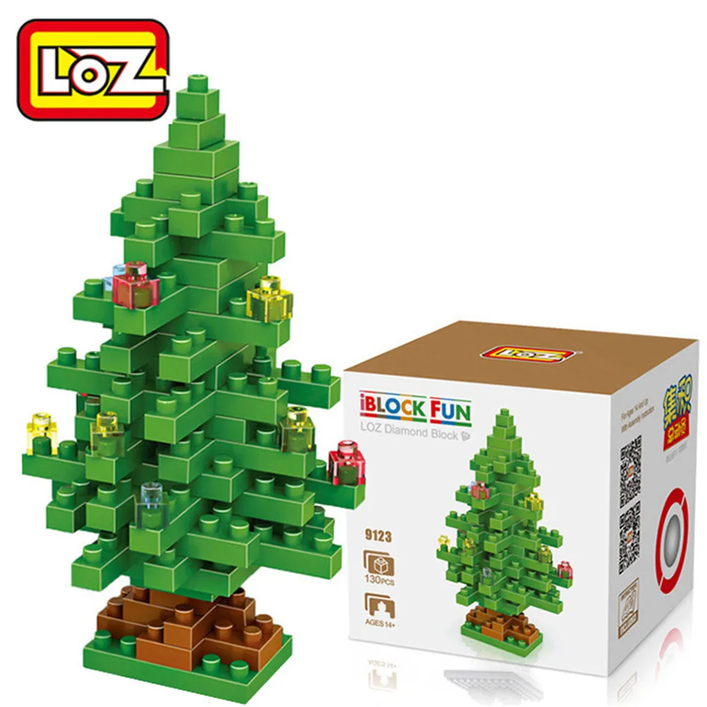 LOZ Christmas Tree Building Block 130Pcs M 9123 Christmas Gift ...
