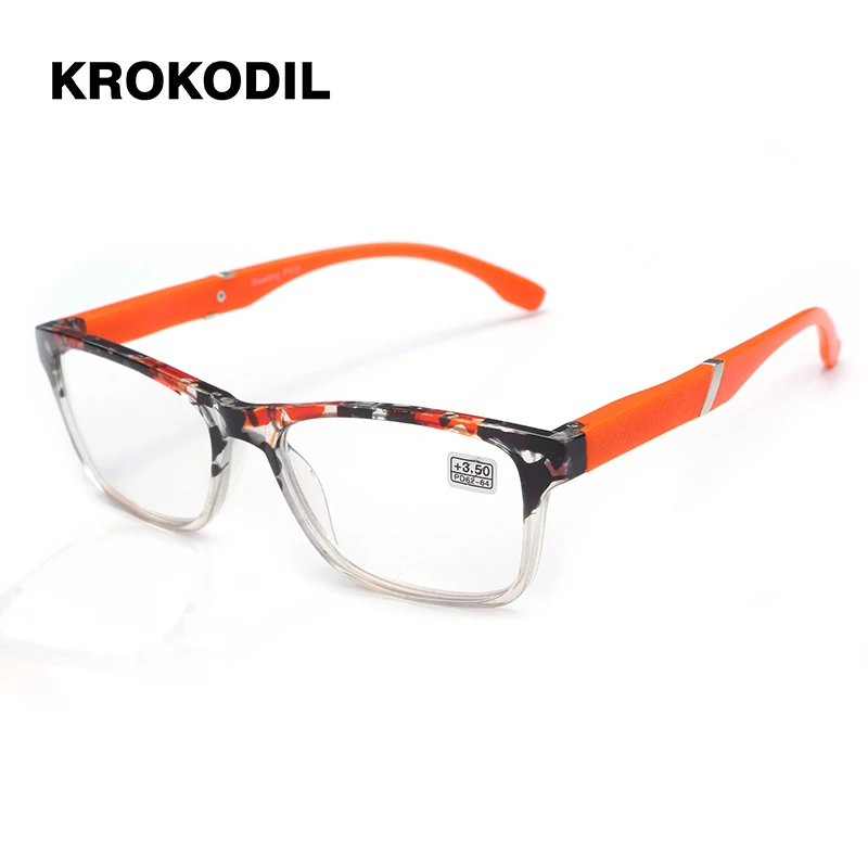 Krokodil Brand High End Business Reading Glasses Men Flash Color PD62 