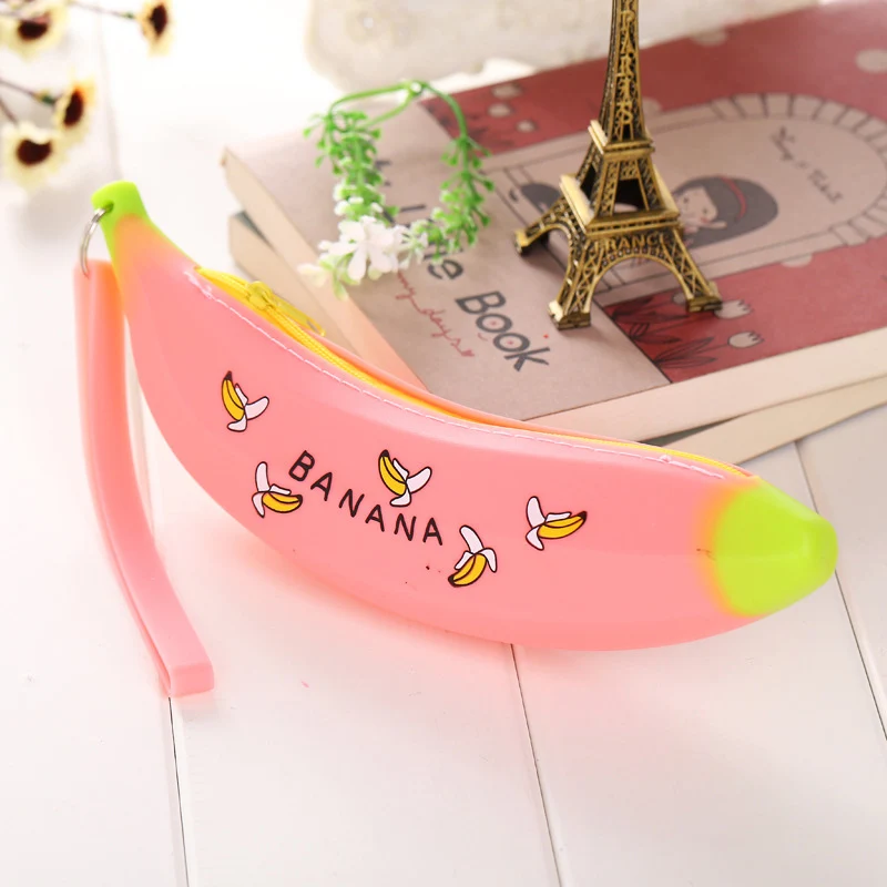 Fashion Creative Purse Silicone Funny Banana Shape Bag Zipped Handbag ...