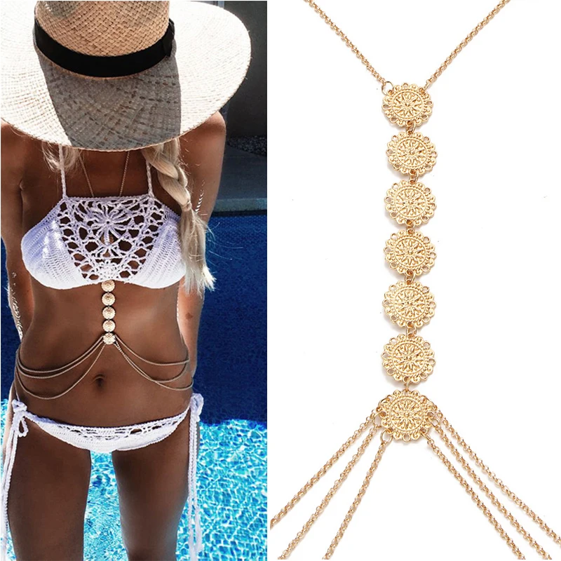 Neylanly Womens Sexy Fashion Gold Silver Color Faux Body Belly Waist