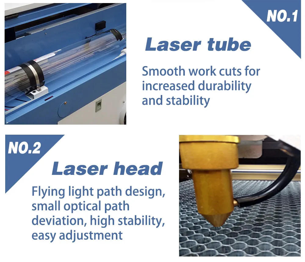 600*400mm 50W Ruida Laser Engraving Co2 Laser Engraver Cutting Machine ...