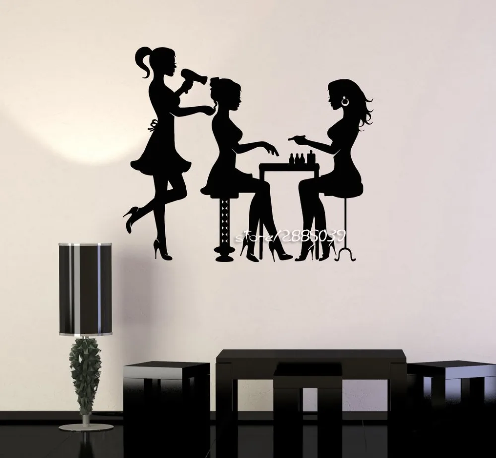 Beauty Hair Salon Spa Wall Stickers Stylist Sticker Nontoxic Pvc High ...
