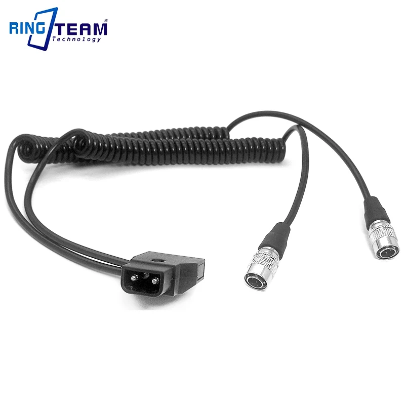 (1 To 2) Spiral Coiled Power Cable D Tap To Hirose 4 Pin Connector For ...