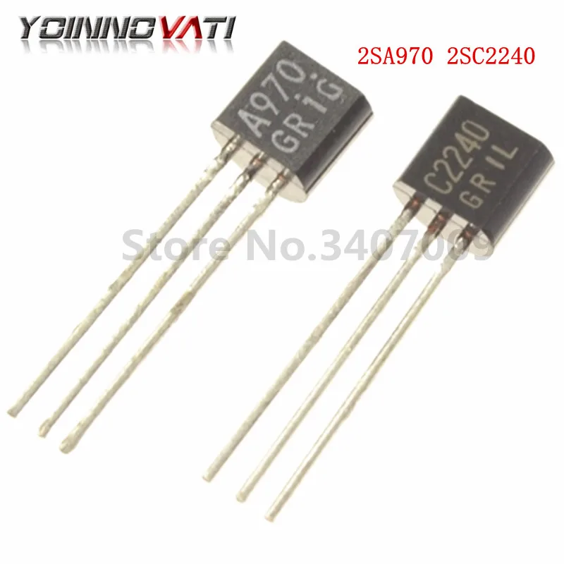 50pcs 2SA970 2SC2240 (25PCS* A970 +25PCS* C2240 ) TO 92 Bipolar ...