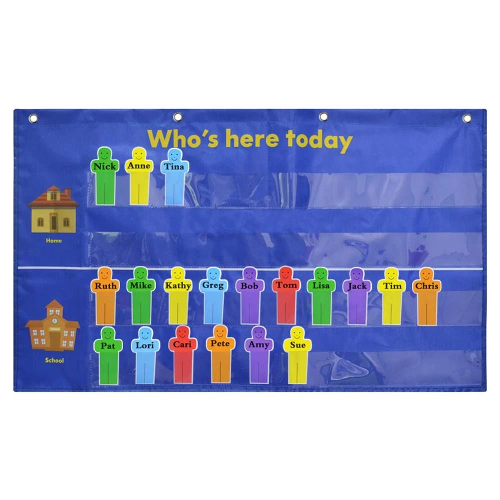 Godery Who Is Here Today Attendance Pocket Chart Suitable For Classroom ...