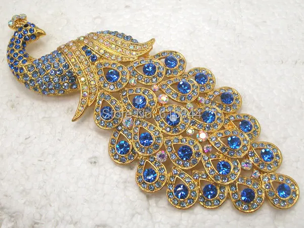 Fashion-Wedding-party-Big-Brooches-Blie-AB-Crystal-Rhinestone-Golden ...
