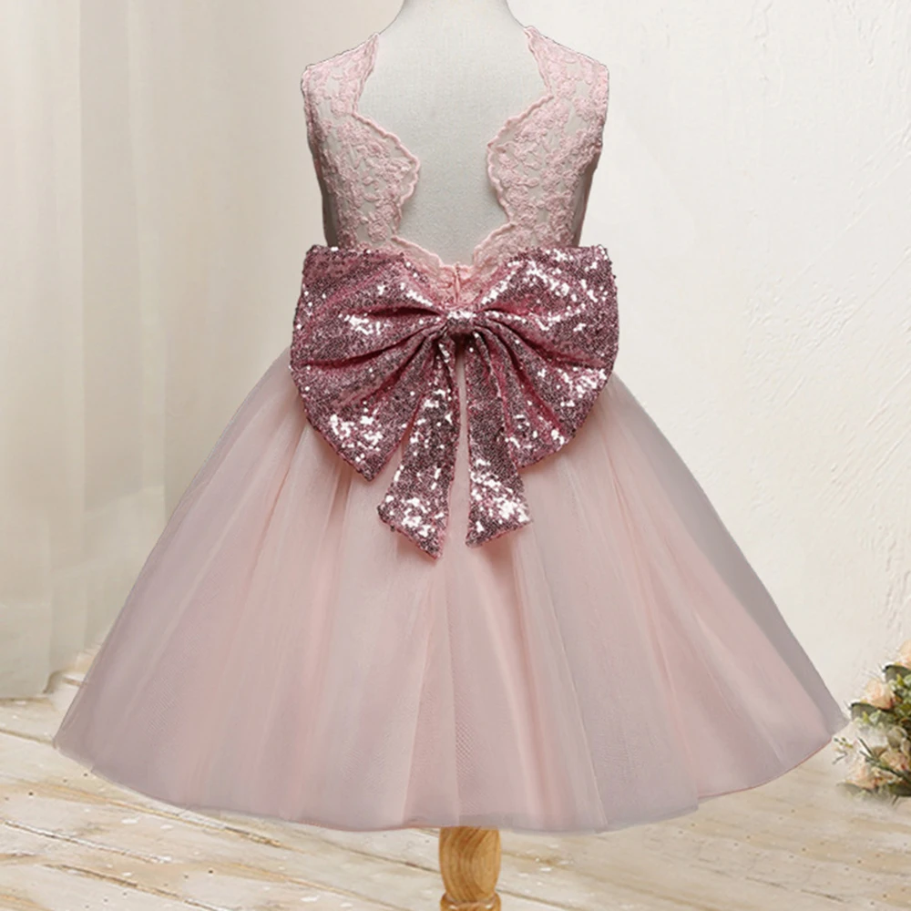 Bloem Meisje Prinses Pailletten Jurk Peuter Baby Bruiloft Fancy Party ...