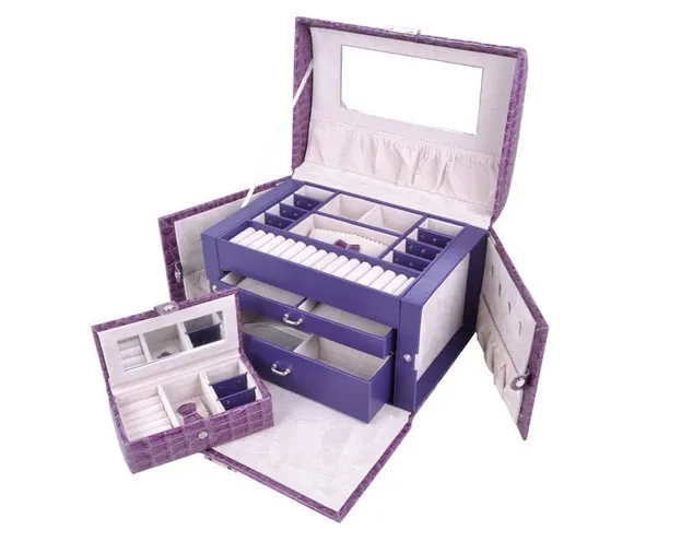 European-large-capacity-jewelry-leather-locking-storage-purple-jewelry ...