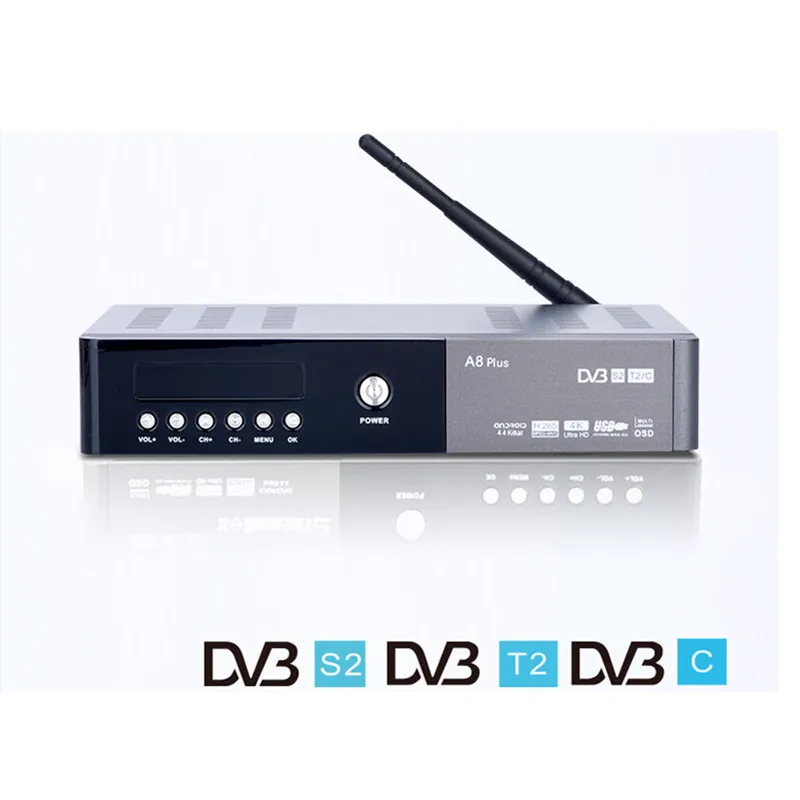 Android DVB S2 satellite DVB T2 terrestrial DVB C internet combo tv box ...