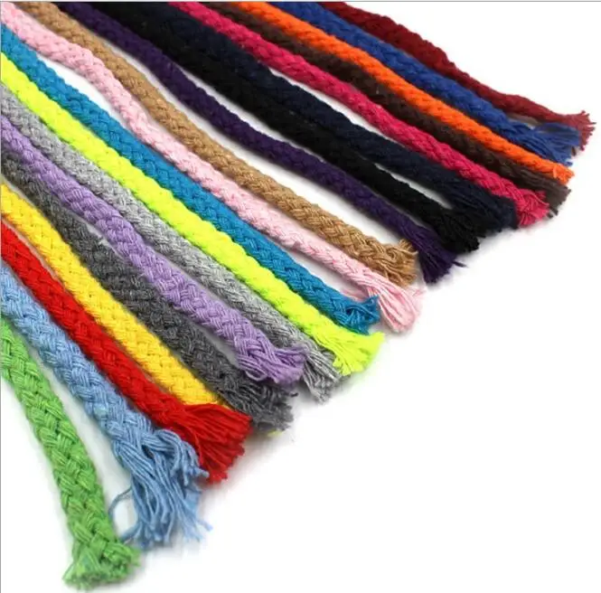 100 Meter 5mm Natural Cotton Rope 8 Strand Braided Long Twisted Cord ...