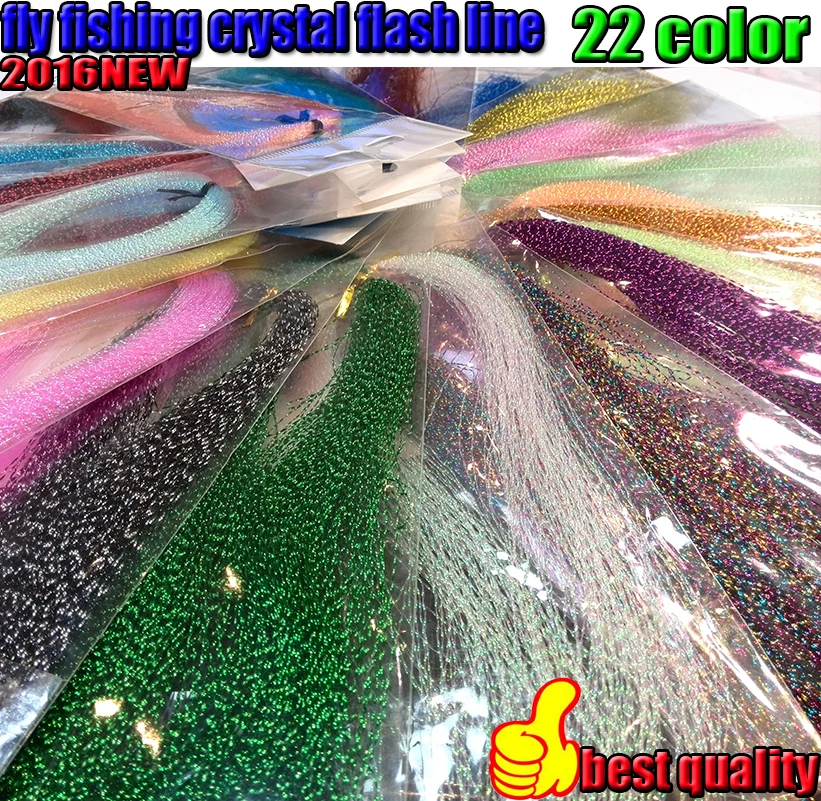 2016NEW-lure-line-22kinds-color-fly-fishing-crystal-flash-line-6bag-lot ...