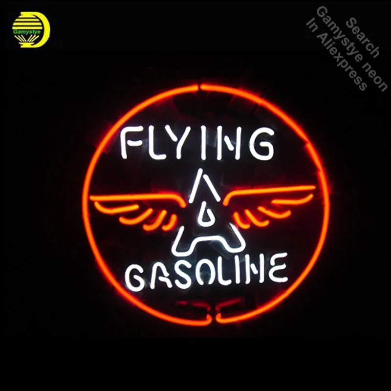 Neon Sign for Flying A Gasoline Logo Neon Bulb sign handcrafted neon ...