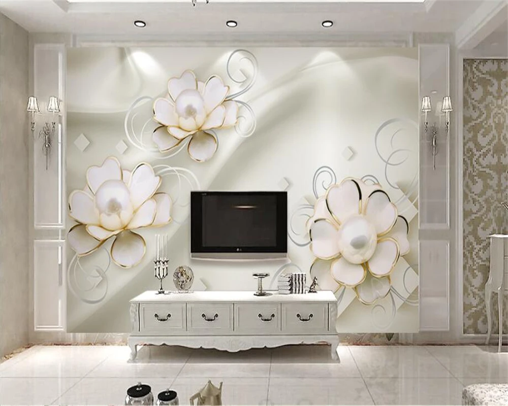 Beibehang Custom Wallpaper Plain Elegance Pearl 3d Three Dimensional