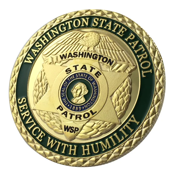 Washington State Patrol / WSP Gold Plated Challenge Coin 1115#-in Pins ...