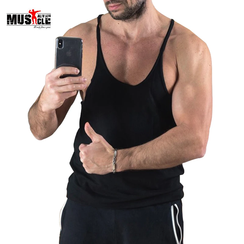 MUSCLE ALIVE Brand Clothing Men Bodybuilding Tank Top Fitness Male ...