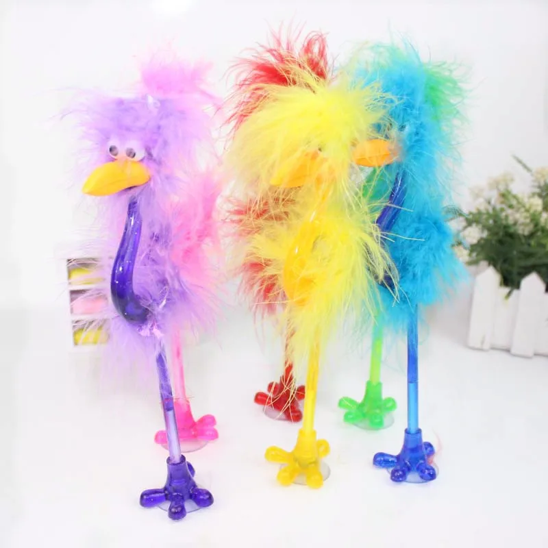 20 Pc/lot Cartoon Feather Ballpoint Pen/flamingo Ostrich Creative ...