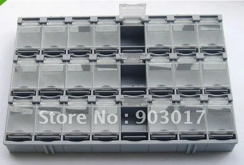2 pcs SMD SMT Electronic Component Mini storage box 24 Grid Grey Color ...