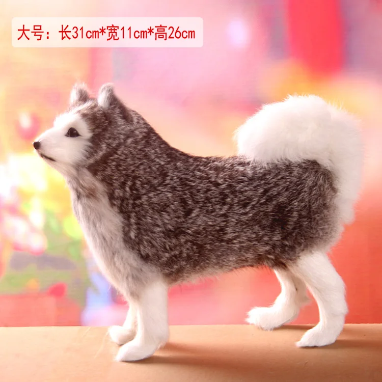 big size simulaiton Samoyed dog toy polyethylene&fur gray standing ...