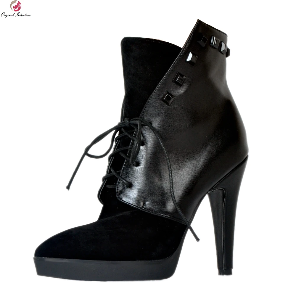 Original Intention Fashion Women Ankle Boots Stylish Pointed Toe Thin
