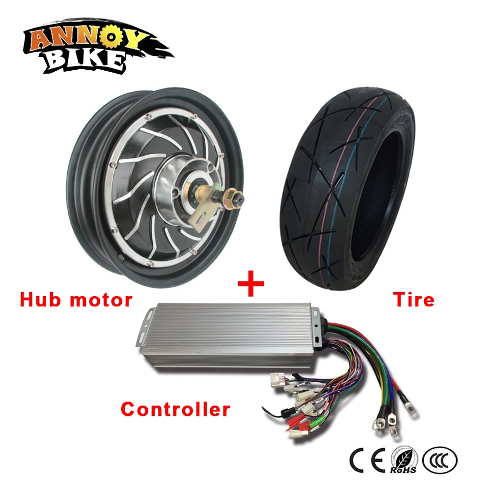 12 Inch 60v 72v 84v 96v Hub Motor 1000-3000w Hub Motor Kit With 120/70 ...