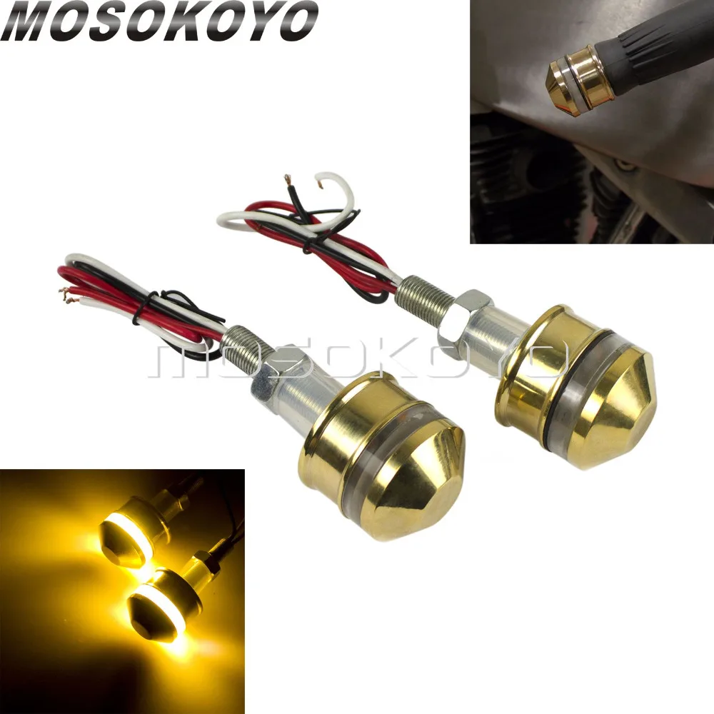 Turn Signals Motorcycle Led Handle Bar End Blinker 8mm Bolt 25mm
