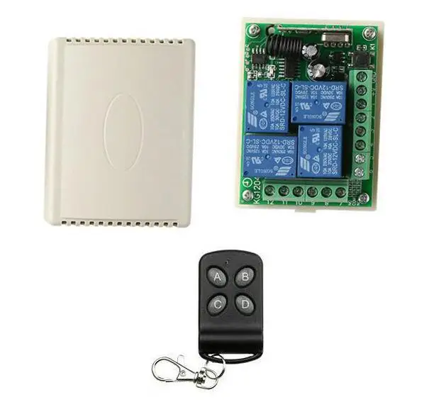 Controle remoto universal rf dc 12v 4ch, módulo receptor e relé com ...