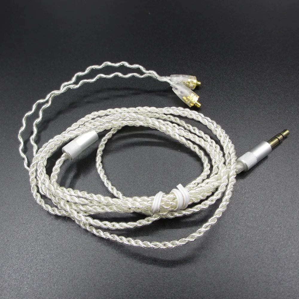 Hot 1.25m 16 Shares 5N Silver Plated Earphone Cables Headphone Wire ...