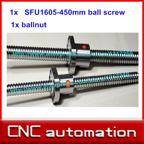 RM1605 Ball Screw SFU1605 L= 450mm Rolled 1605 Ballscrew rail + ball ...