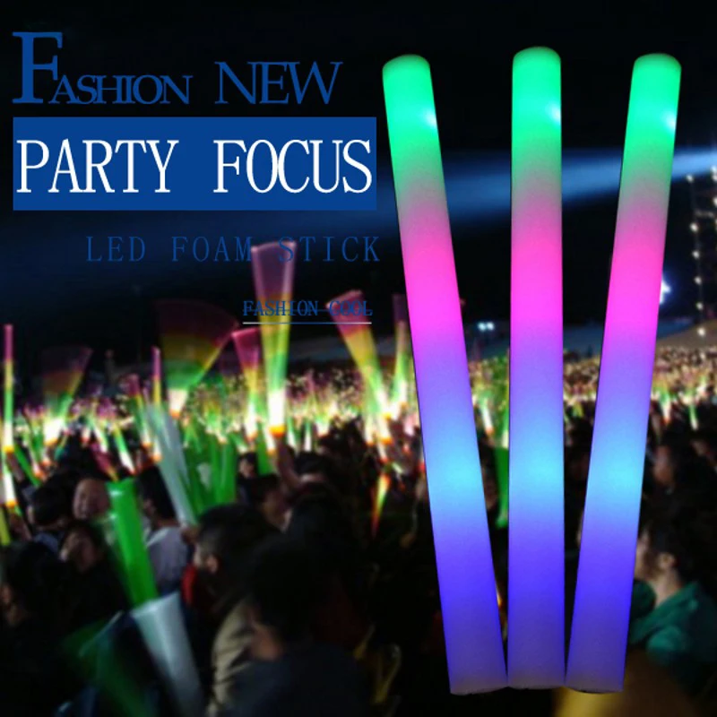 Wedding Decoration LED Glow Foam Stick Wands for Birthday Party Concert ...