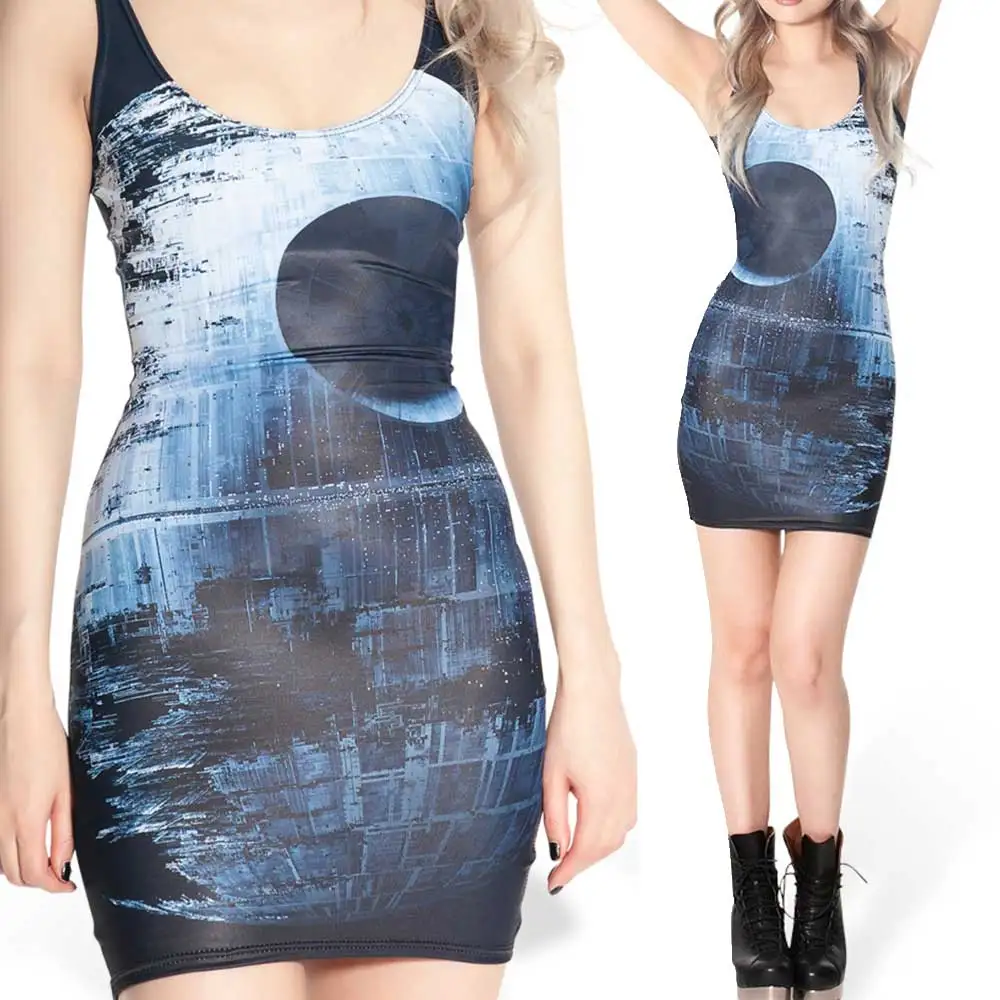 Star Wars Death Star Dresses Fashion Women Clothing Sleeveless Bodycon ...