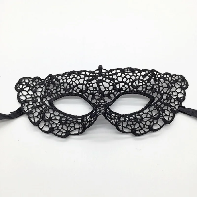 Black Lace Mask For Cosplay Floral Sexy Lady Masque Cutout Halloween