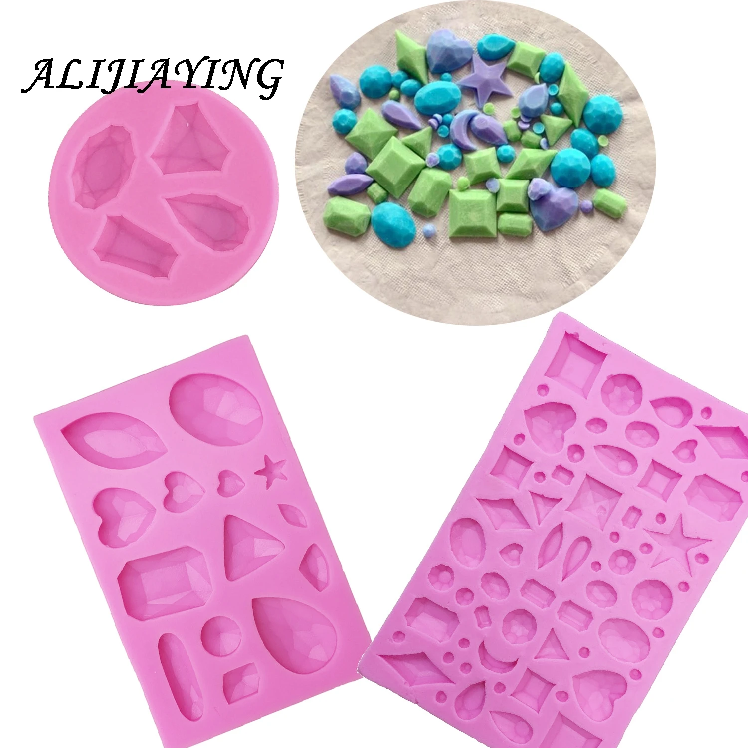 1Pcs Gem Diamond Shaped fondant cake chocolate candy silicone mold ...