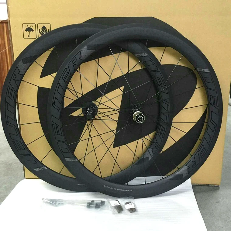 700c 50mm Clincher Carbon Fiber Wheels Frontrear Wheelset