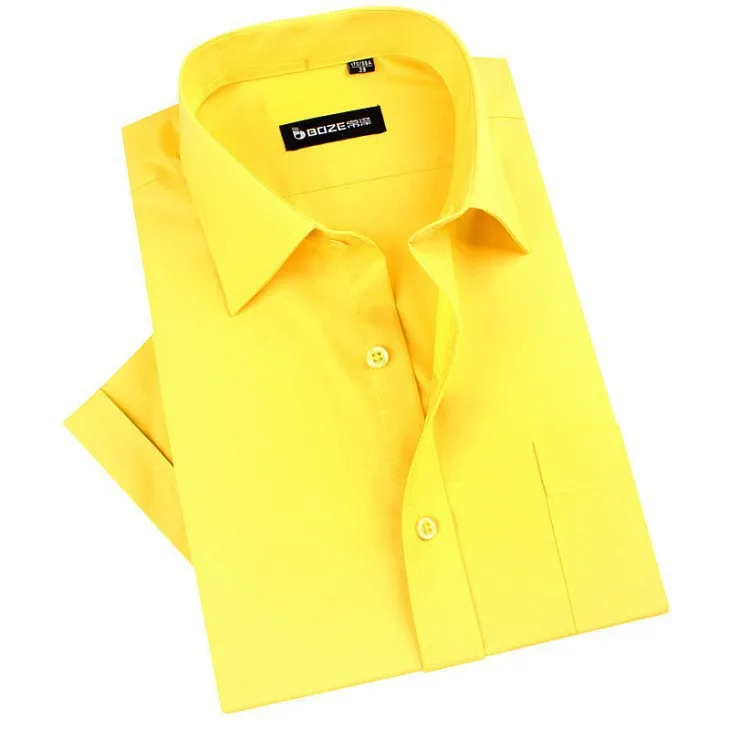 2015 Fashion brand Men Dress Shirt Short Sleeves Shirts Broadcloth ...