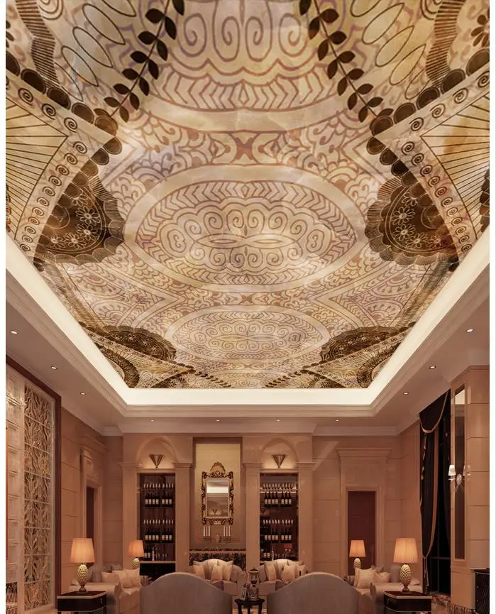 European pattern marble ceiling frescoes 3d wall murals wallpaper ...