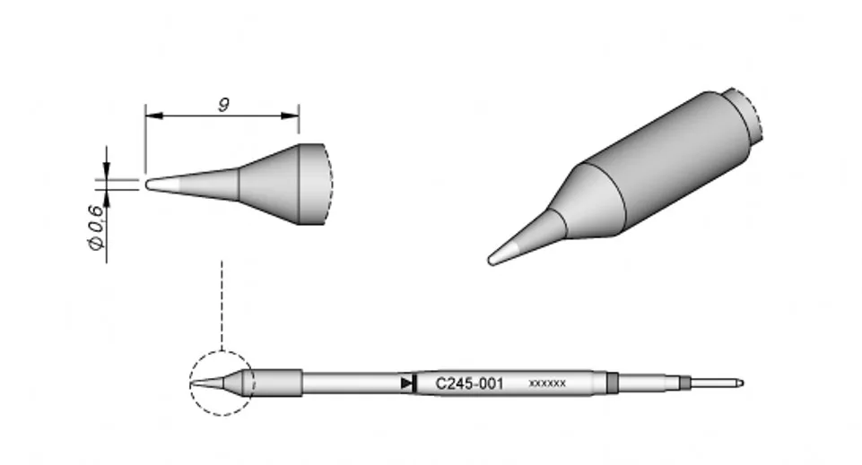 C245 Series Tips C245 001 Solder Soldering Iron Tip for T245 Handpieces ...