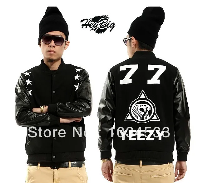 2015 NWT Hip Hop Pyrex LES(ART)ISTS YEEZY77 PU Leather Jacket COAT|coat ...