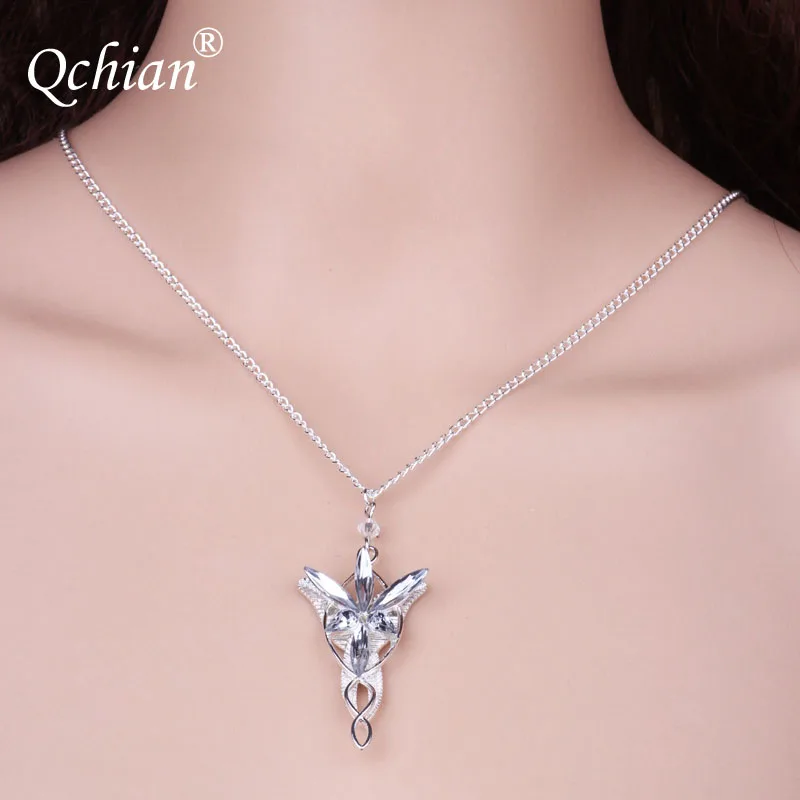 Hobbit Princess Crystal Inlaid Crystal Pendant White Angel Wings ...