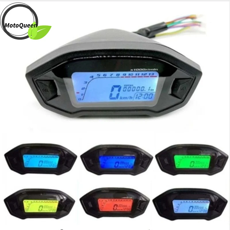 Universal Motorcycle Lcd Digital 13000rpm Speedometer Backlight Motor ...