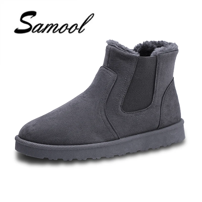 Flock Upper 2018 Winter Outdoor Snow Ankle Shoes Men's Fashion Male ...