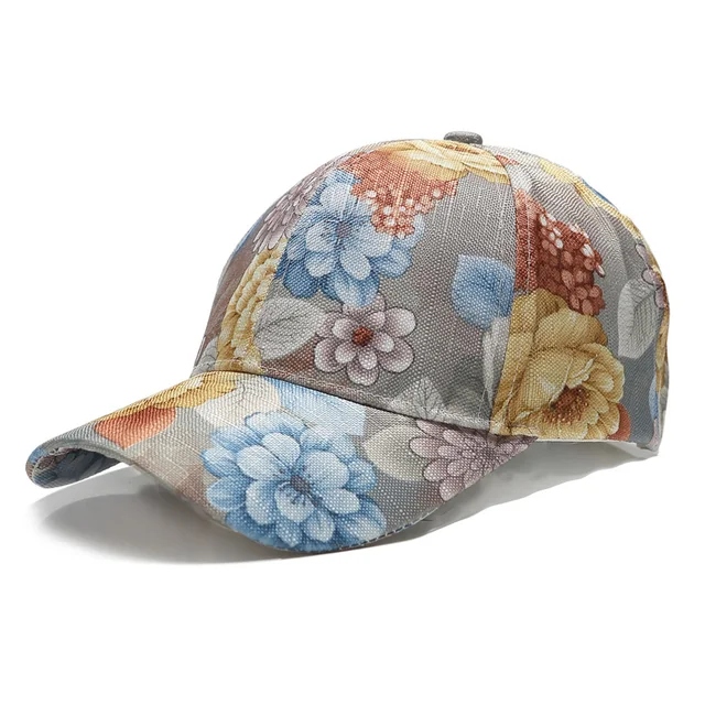 New Funky Junque Womens Floral Daisy Peony Flower Print Baseball Cap ...