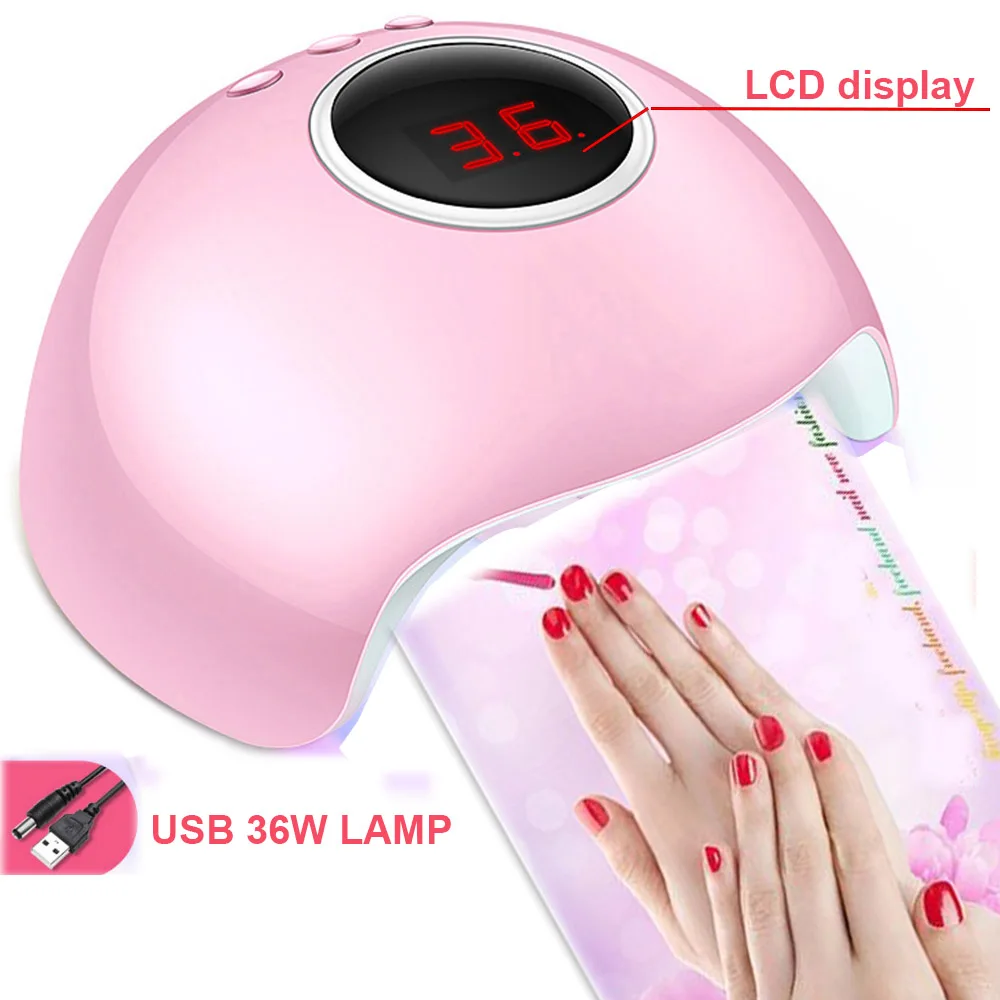 Pantalla LED de 36 W, luz LED UV de lámpara de uñas, secador de uñas ...