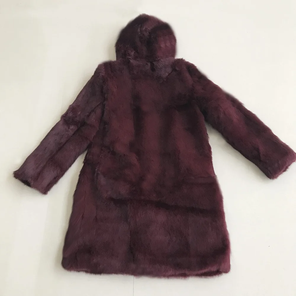Capa Completa Pelt Real Coelho Casaco De Pele Das Mulheres do Sexo Feminino de Inverno Pele ...