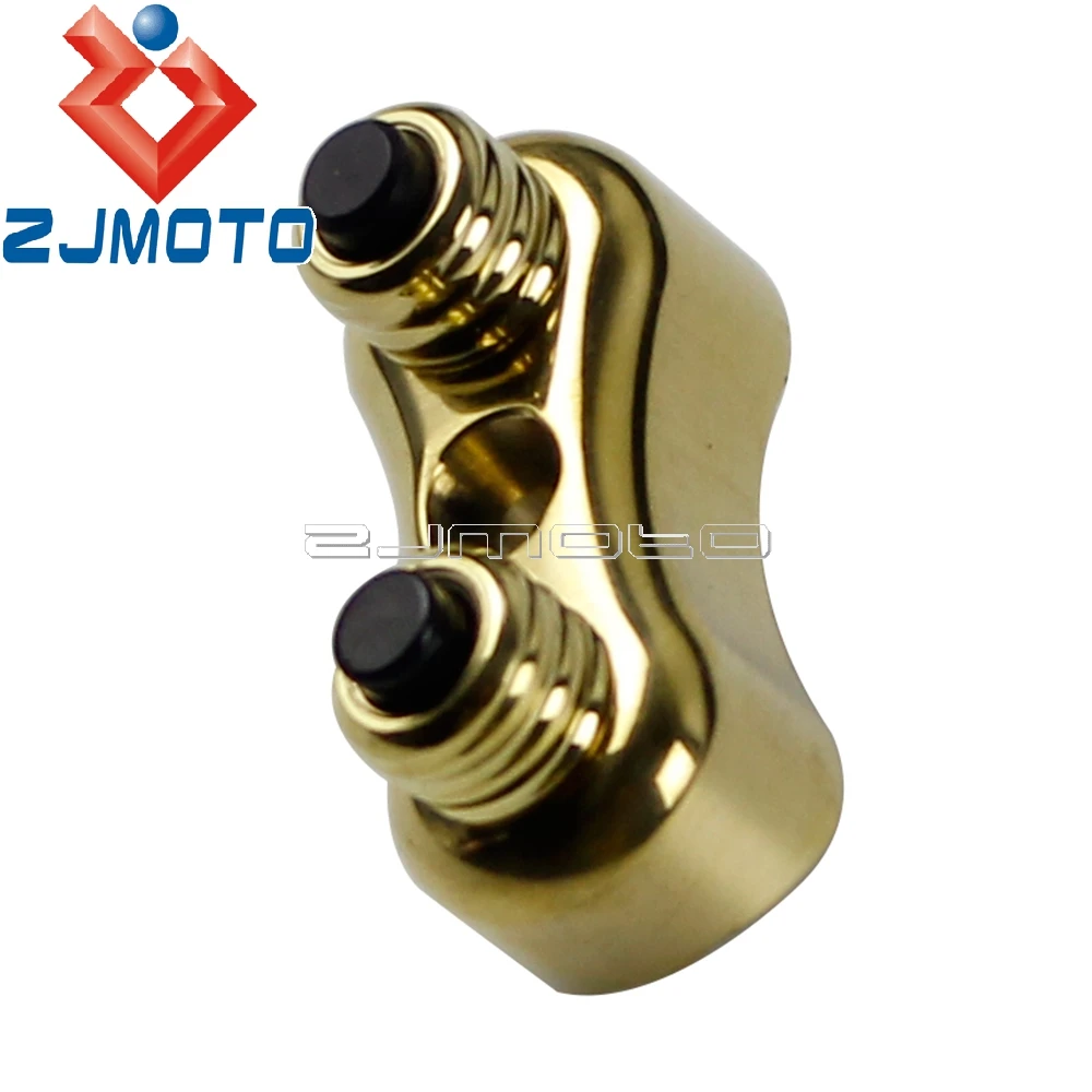 Old School Motorcycle 7/8" Bar Mini Push Button 1" Handlebar Brass Dual ...