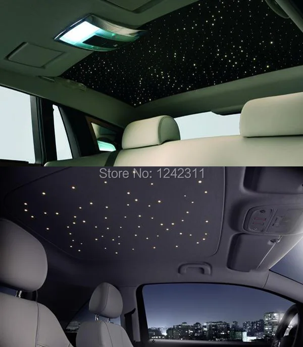 In car decoration DIY star skylight mini fiber optic lights 12v 2W RGB ...