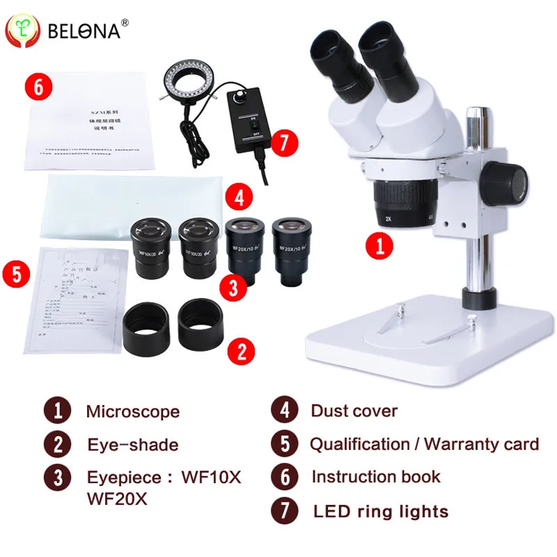 20X 40X 80X Table Pillar Stand Zoom Magnification Binocular Stereo ...