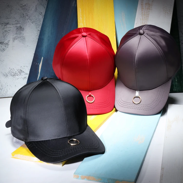 Men's Blank Baseball Caps Women Solid Color Satin Baseball Hat With ...