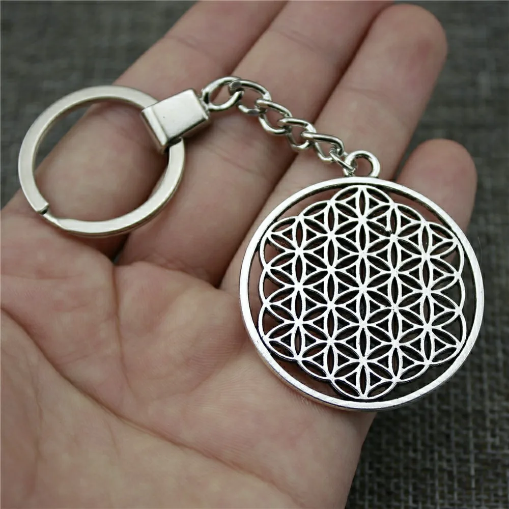 47x42mm-The-Flower-Of-Life-The-Seed-Of-Life-Keychain-Men-Jewelry-New ...